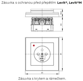 ABB Levit M zásuvka ocelová/kouřová černá 5599H-A02357 69 s přepěťovou ochranou