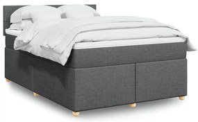 Box spring postel s matrací tmavě šedá 160x200 cm textil 3286732