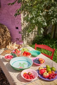 rice Velká melaminová mísa na salát Ravishing Radish 2,5 l, růžová barva, zelená barva, krémová barva, melamin