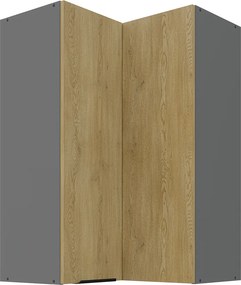 CREMONA ac | horní kuchyňská skříňka 60x60 GN-90 2F (90°) rohová s policemi | VYSOKÁ | 60x60 cm | antracit/cremona