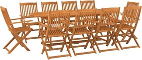 11dílný zahradní jídelní set 220x90x75cm masivní akáciové dřevo 3086975