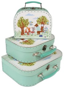 Kartonové dětské organizéry na hračky v sadě 3 ks 21x28x8 cm Woodland Friends – Rex London