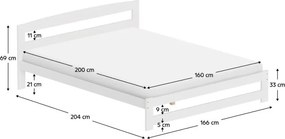 Postel s roštem, bílá, 160x200, AZRA Kondela 0000411540