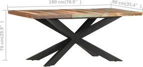 Jídelní stůl 180 x 90 x 76 cm masivní recyklované dřevo 285966