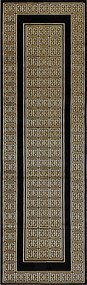 Dywany Łuszczów, Běhoun Gloss 6776 86 greek black/gold, 60x300, žlutá, kancelář