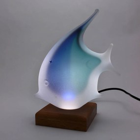 Skleněná lampa - ryba LF, AQUA - modrá a tyrkysová, 17 cm | České sklo od Artcristal Bohemia