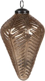 Bronzová skleněná vánoční ozdoba šiška XL - Ø 15*20 cm