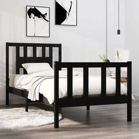vidaXL Rám postele masivní dřevo 75 x 190 cm malé jednolůžko [3104090] Barva: Černá