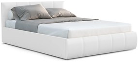 Sofos Čalouněná postel VERONA 140x200 bílá, s úložným prostorem