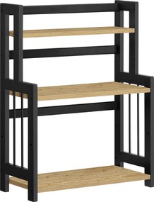 Police na stůl NORVIKA 41x53 cm, černá / dub artisan