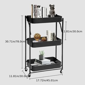 Servírovací stolek, skládací, kolečka, kov, bílá, NoBi TOTENHAM