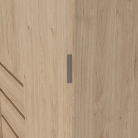Šatní skříň v dekoru dubu s posuvnými dveřmi v přírodní barvě 119x200x60 cm Naia – Tvilum