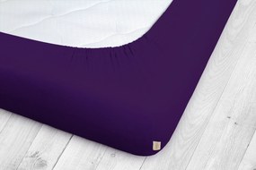 Jersey prostěradlo tmavě fialové na výšku matrace do 20 cm Velikost: 220 x 200