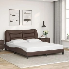 Rám postele bez matrace Hvar hnědý 160x200 cm umělá kůže 3208011