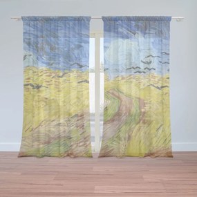 Sablio Záclony Pšeničné pole s vránami - Vincent van Gogh: 2ks 150x250cm