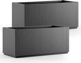 Květináč Ethica sada 2 ks antracitová plast 80x36x36cm