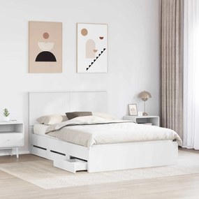 Rám postele se zásuvkou Bílá 140 x 190 cm Inženýrské dřevo 3409454
