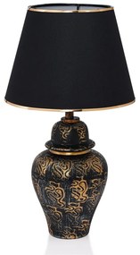 Černá/ve zlaté barvě stolní lampa s textilním stínidlem (výška 54 cm) Derin – Opviq lights