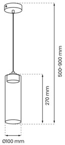 Lustr na lanku CLARISSA 1xGX53/12W/230V černá