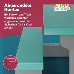 Spielwerk Dětské posezení se slunečníkem, modré 109537