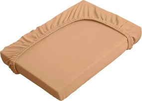 SCANquilt napínací prostěradlo JERSEY ELASTIC LYCRA písková výška matrace do 40 cm 90 x 200 cm