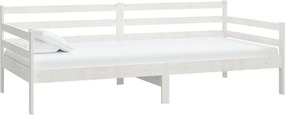 Válenda s matrací 90 x 200 cm bílá masivní borové dřevo 3083585
