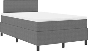 Postel s boxspringem s čelo Světle šedá a bílá 120 x 190 cm 3337503