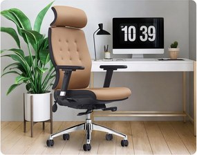 Ergonomická kancelářská židle MOSH Elite H – hnědo-černá
