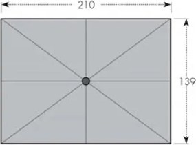 Doppler ALU WOOD zahradní slunečník 210 x 140 cm antracit
