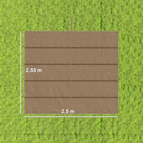 Outsunny Náhradní střecha pro 3 x 3 m pergolu, zasouvací, s odtokovými otvory pro déšť, odolná vůči počasí, polyester, 250 x 255 cm hnědá