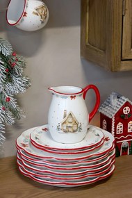 Vánoční keramický jídelní talíř Chalet de Noël – Ø 28*3 cm