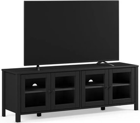 Černý TV stolek z borovicového dřeva 150x50x40 cm Alessandra – Marckeric