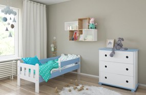 BabyBeds Dětská postel STAS Velikost postele: 180x80 cm, Barevné provedení: Modrá, Úložný prostor: Ne, bez úložného prostoru Bílá
