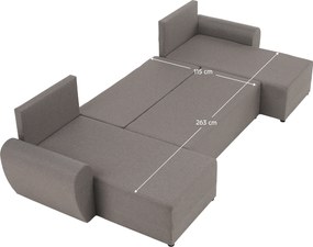 Univerzální sedací souprava, šedobéžová Taupe, DAKAR NEW U