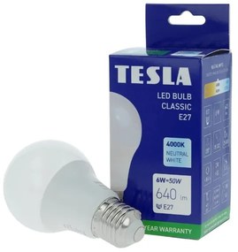 TESLA BL270640-1 - LED bulb žárovka E27, 6W, 640 lm, 4000K, denní bílá