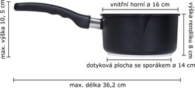 Indukční titanový rendlík I168 ø 16 cm x 8 cm / 0.9 l