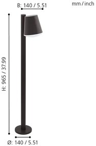 Eglo 33561 - LED Stm. venkovní lampa CALDIERO-C 1xE27/9W/230V IP44 antracit