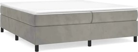 Box spring postel s matrací světle šedá 200x200 cm samet 3144699