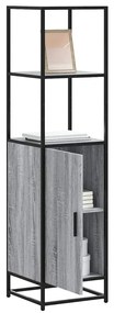Skříň highboard šedá sonoma 35,5x35x139 cm kompozit a kov