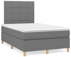 Box spring postel s matrací a LED tmavě šedá 120x190 cm textil 3270247