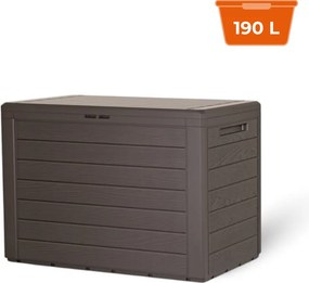 Úložný box WOODEBOX, 190L, 78x44x55cm, tmavě hnědá Prosperplast