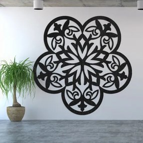 Dřevěný nástěnný obraz mandala tajemná květina | SENTOP HDF0321