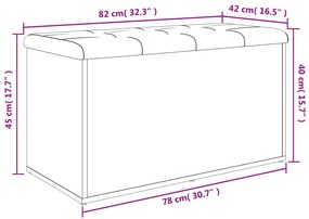 Úložná lavice kouřový dub 82 x 42 x 45 cm kompozitní dřevo