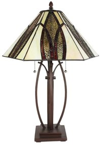 Stolní lampa Tiffany Kristi béžová v art deco stylu – 45x61 cm