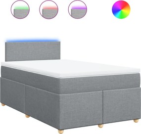 Box spring postel s matrací světle šedá 120 x 200 cm textil 3288940