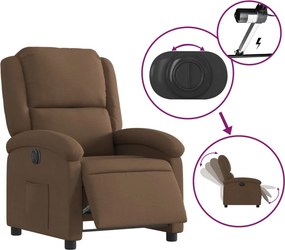 Elektrické polohovací křeslo hnědé textil 3204144
