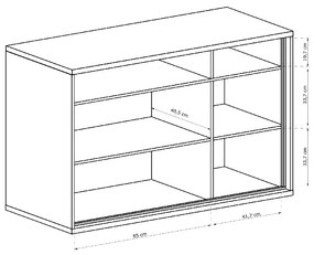 Mediolan - komoda M7 - natural hikora + dekorační deska