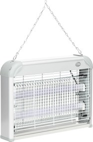 Outsunny 20W LED UV Lampa na Komáry a Hmyz s Vyjímatelným Trojúhelníkem, Bílá Mosquito Lampa z ABS a Kov, 39x8x28 cm | Aosom