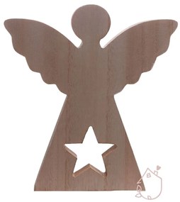 Dřevěný anděl s hvězdou