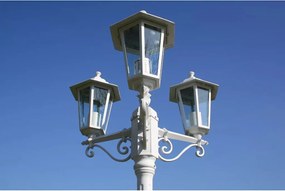 Zahradní lampa Kingston - kandelábr se 3 rameny - bílý | 215 cm
